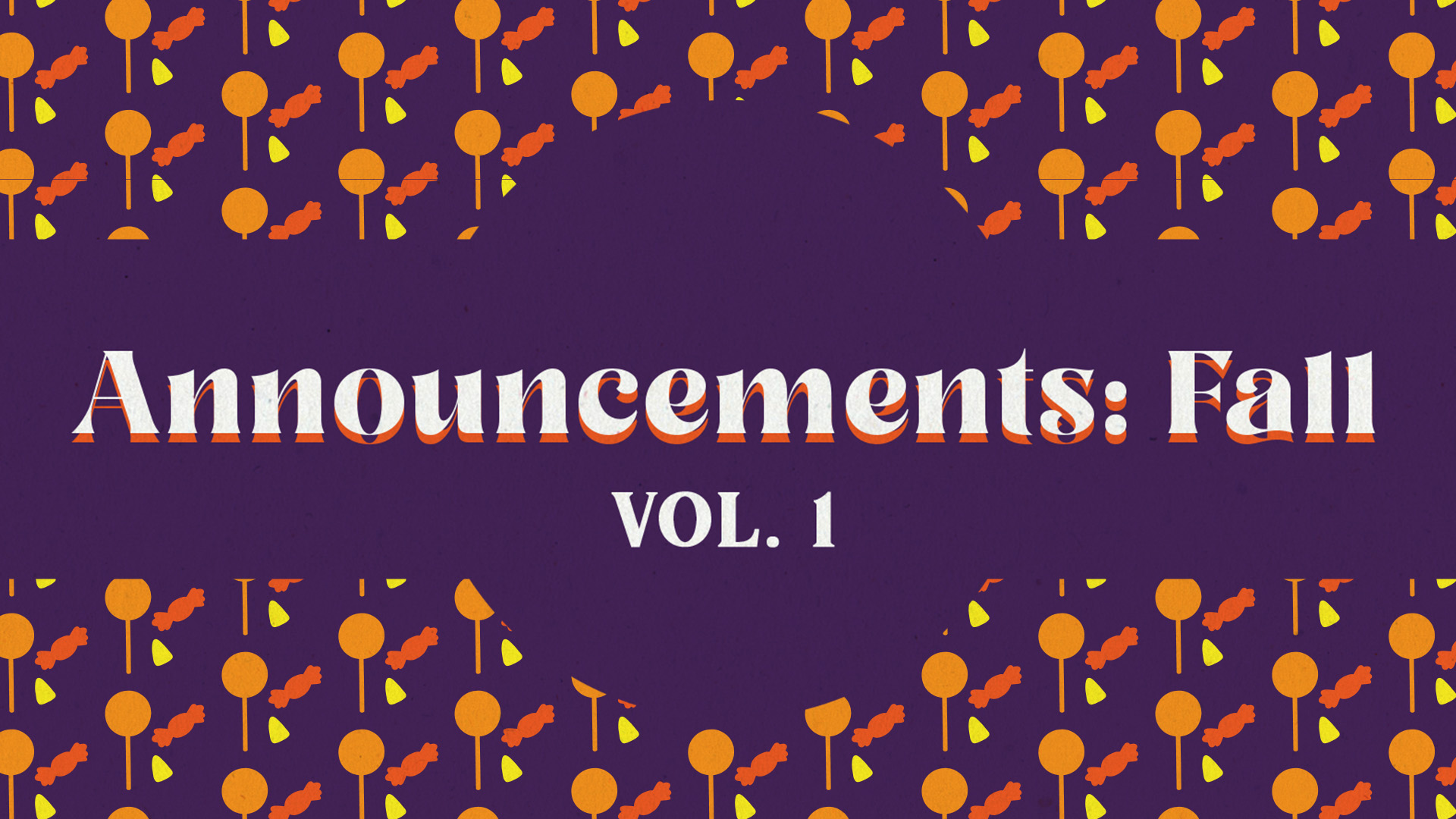 Editable Church Announcements Graphics: Fall Vol 1