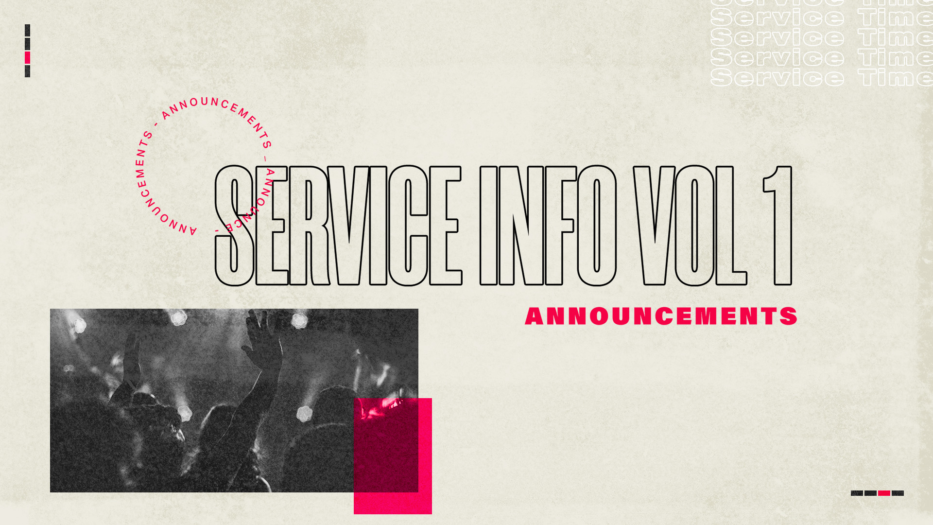 Church Announcements: Service Info Vol 1 Editable Graphics